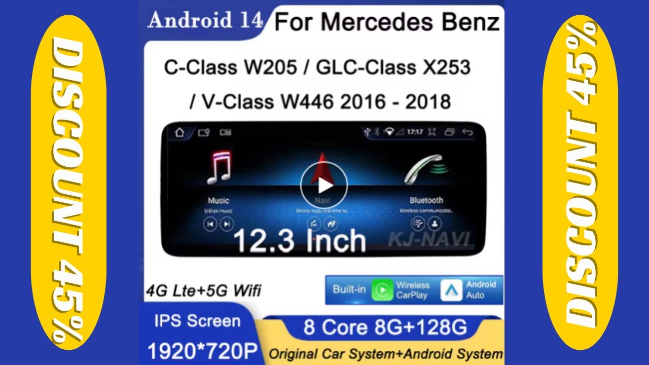 Android 14 For Mercedes Benz C-Class W205 / GLC-Class X253 / V-Class ...