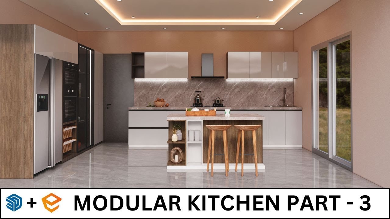 Modular Kitchen Design Tutorial Part - 1 #interiordesign #sketchup # ...