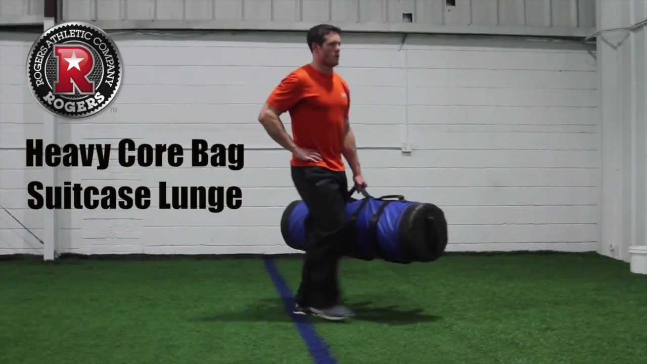 Heavy Core Bag Suitcase Lunge - YouTube