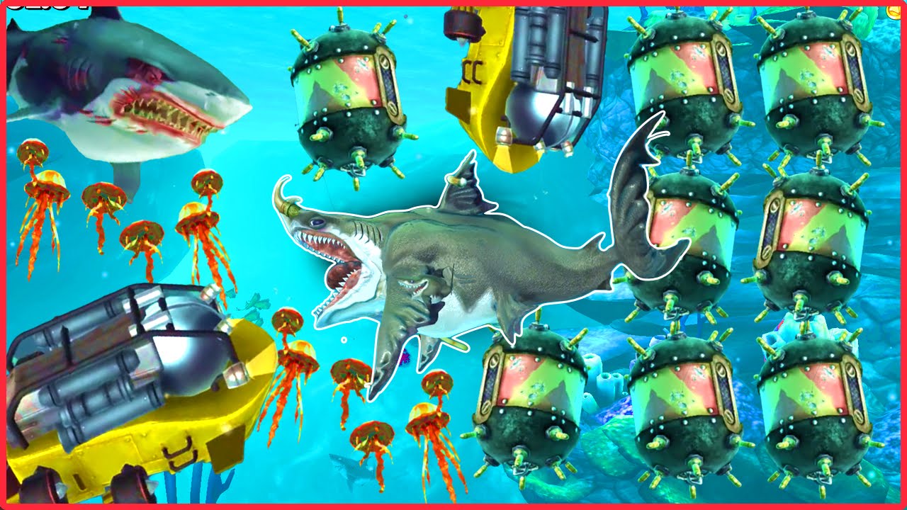 WORLDS BIGGEST SUBMARINE BOSS DESTROYED! - Hungry Shark World Part 14 ...