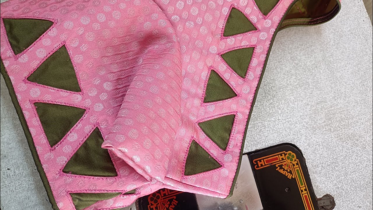 👌Trending triangle model blouse back neck design cutting and stitching ...