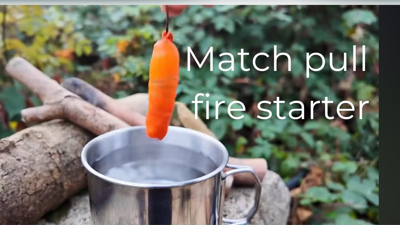 How to make an amazing match pull fire starter- 10 minute burn - YouTube