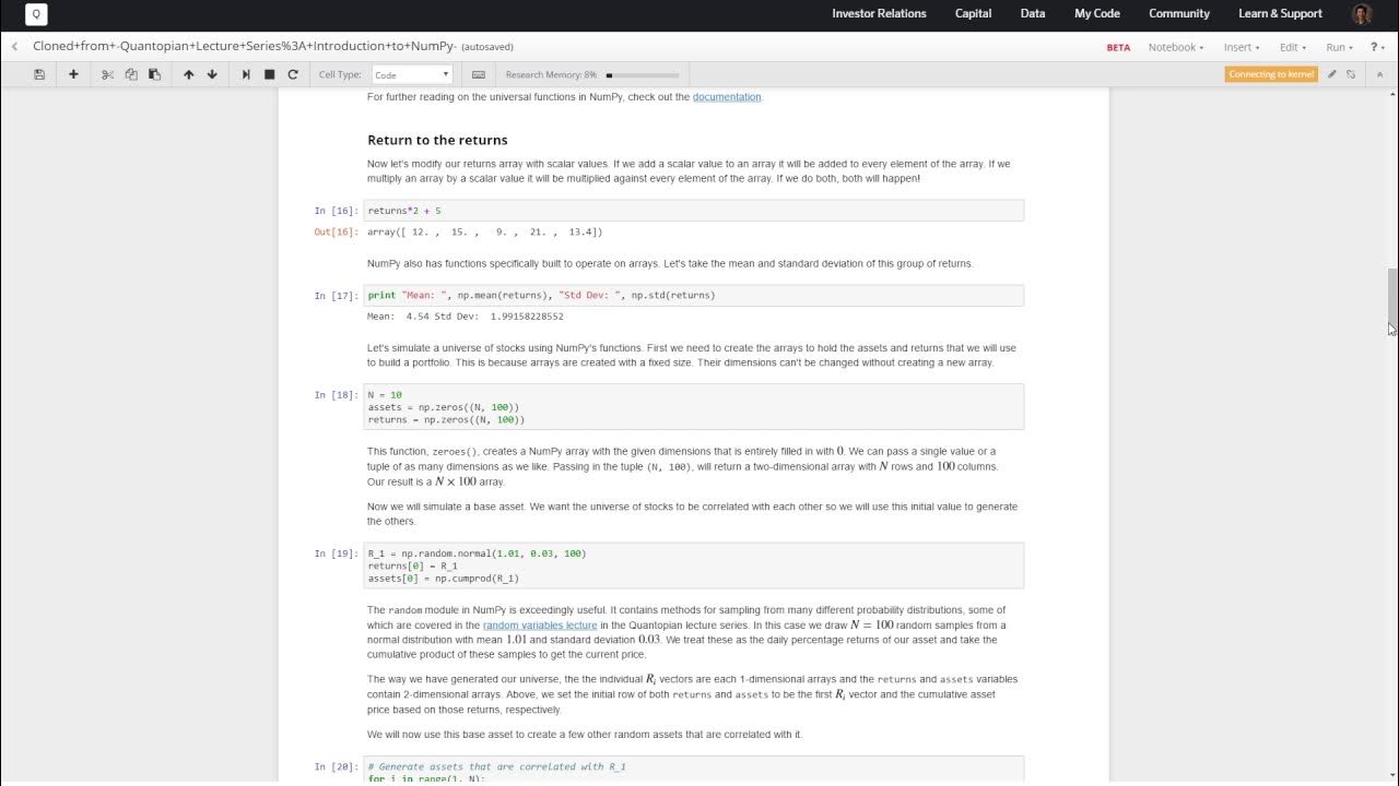 Quantopian Lecture Series: Introduction to NumPy - YouTube