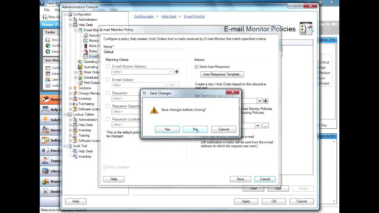 BMC Track-It! - Configuring Email Monitor - YouTube