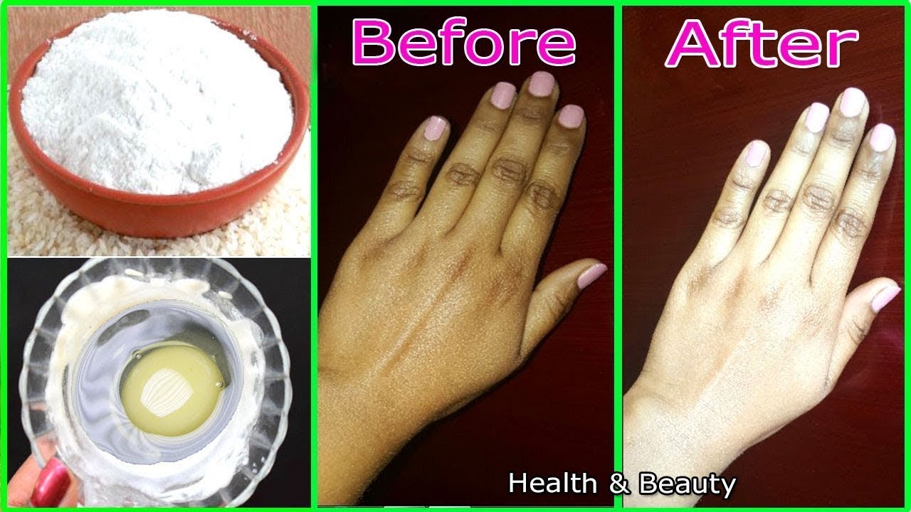 Whitening Hand and Leg Skin Use Rice Powder || Fast skin whitening Home ...