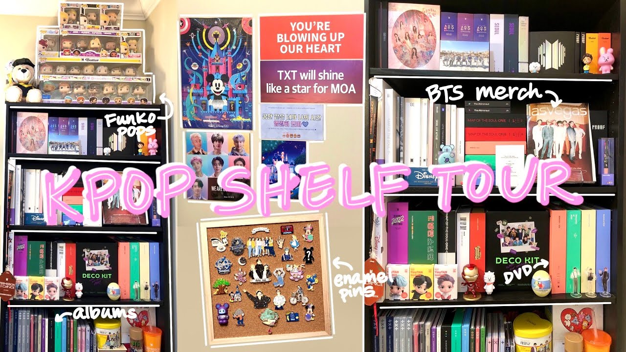 2024 KPOP SHELF/ROOM TOUR (BTS, TXT, Disney) 💫 | MY ENTIRE KPOP ALBUM ...