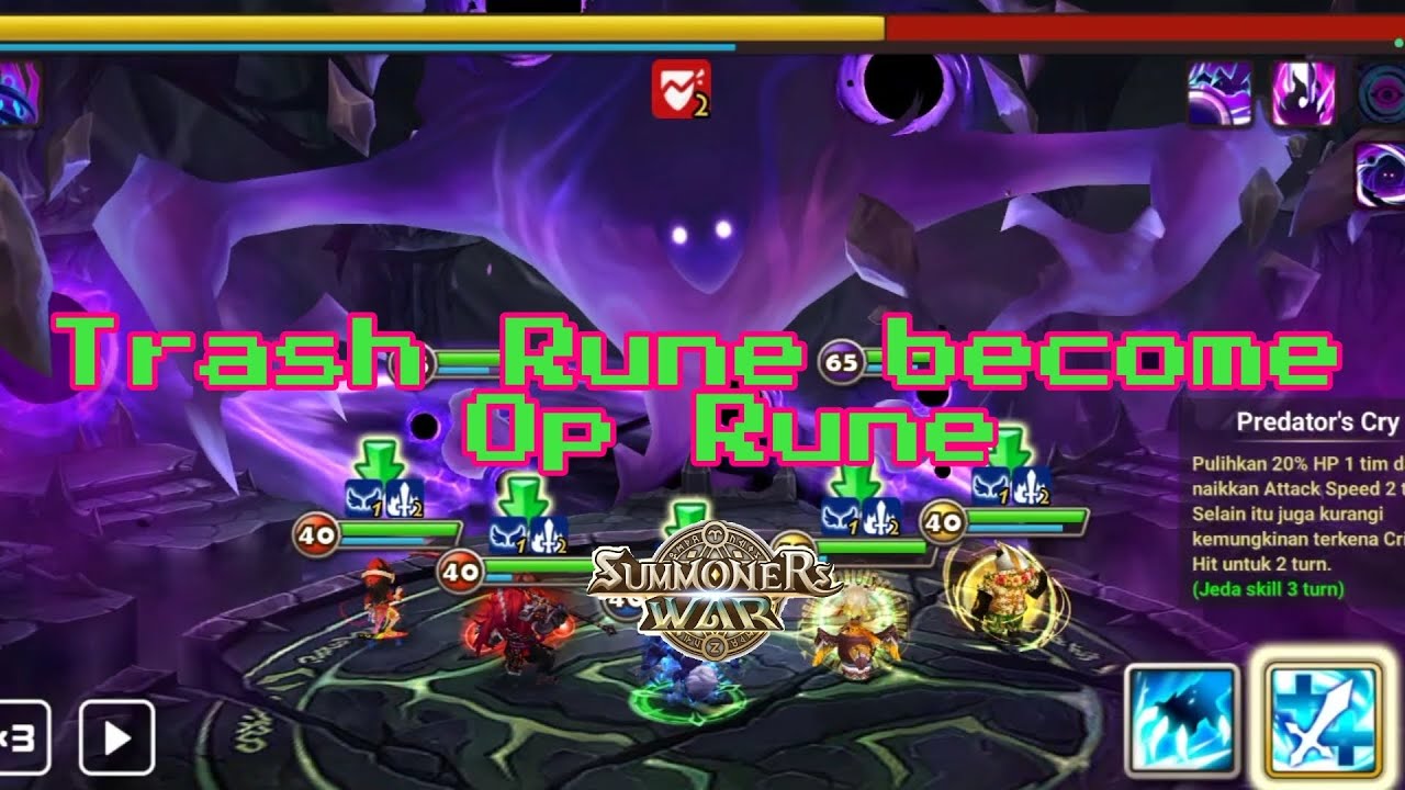 Summoners War 9 th Anniversary: Trash Rune Become Op Rune - YouTube