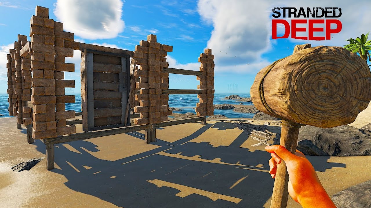 STRANDED DEEP : MA BASE EN BRIQUE ( Enfin presque ) - YouTube