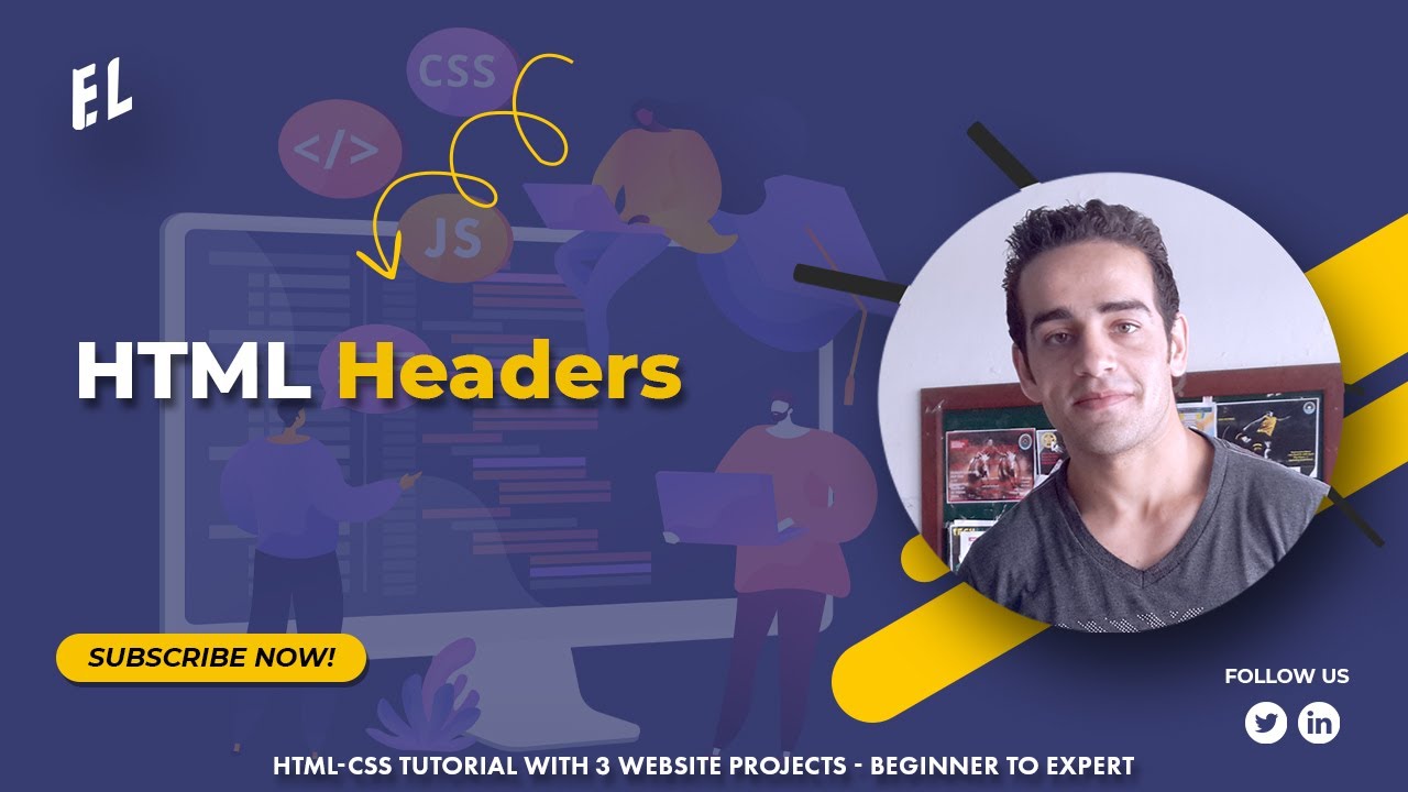 Html Css Tutorial Lesson 10 Html Headers Youtube 8488
