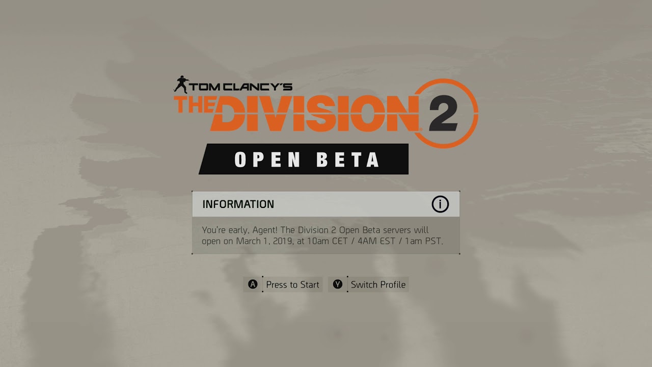 The Division 2 Open Beta Menu Music - YouTube