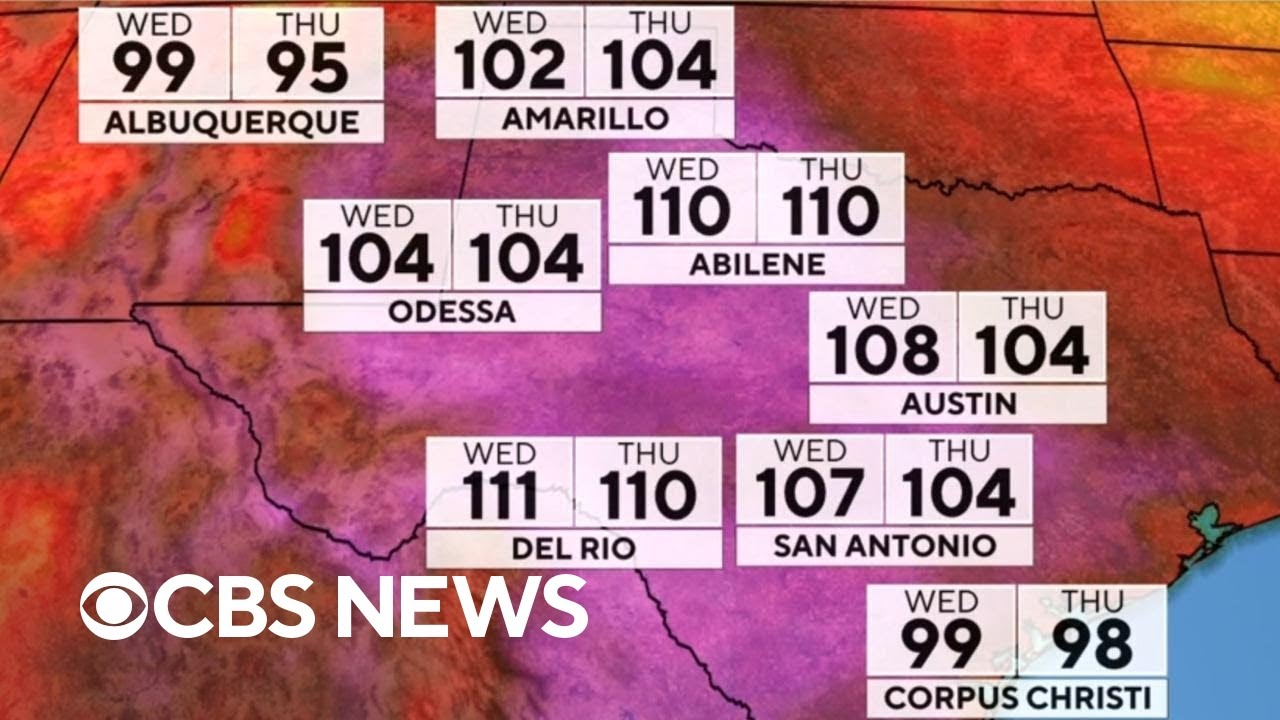 Texas under heat alerts as temperatures rise above 100 - YouTube