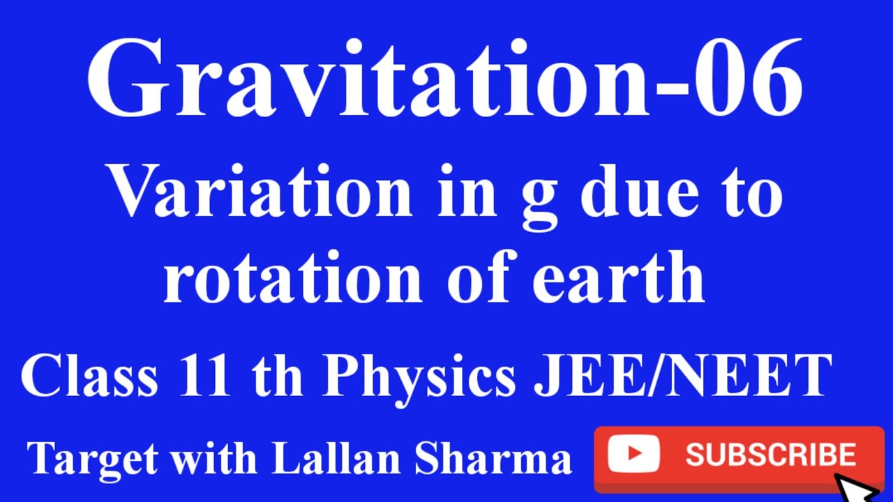 Variation in g due to rotation of earth | variation in g | mass and ...