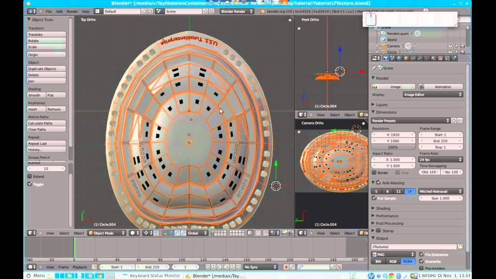 Large Blender 2.5 Tutorial 1f - Star Trek based Spaceship - Finetuning ...