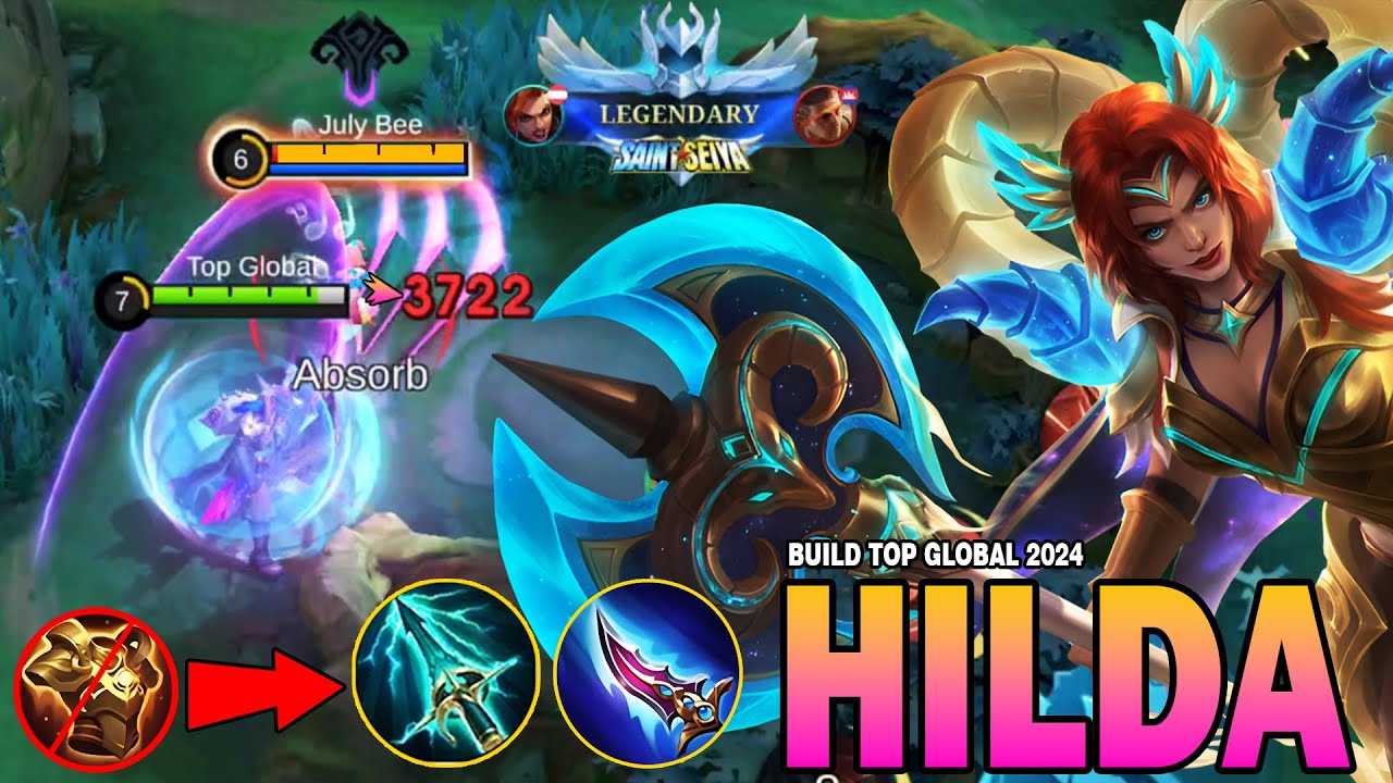 Hilda Insane 1Hit Damage Build!! 16Kills Roaming Hilda Build & Emblem ...