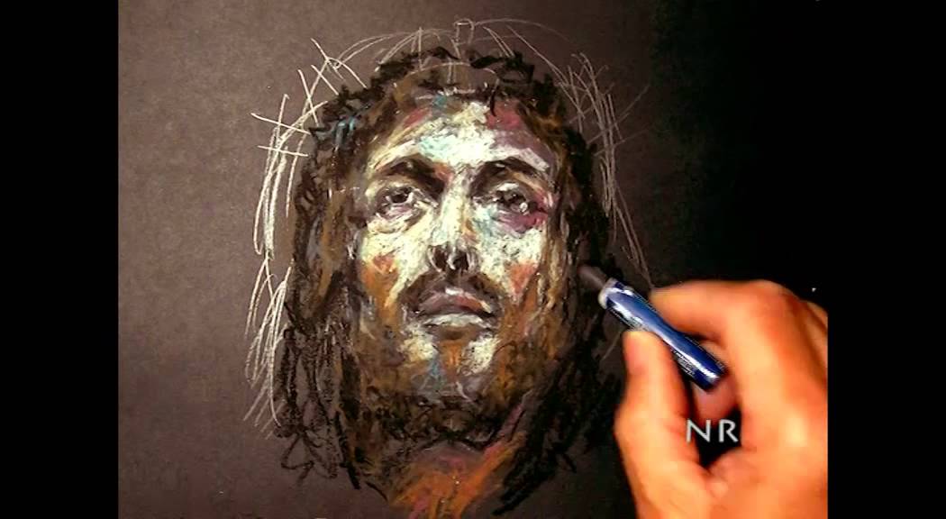 JESUS - Oil pastel on sketch paper - YouTube