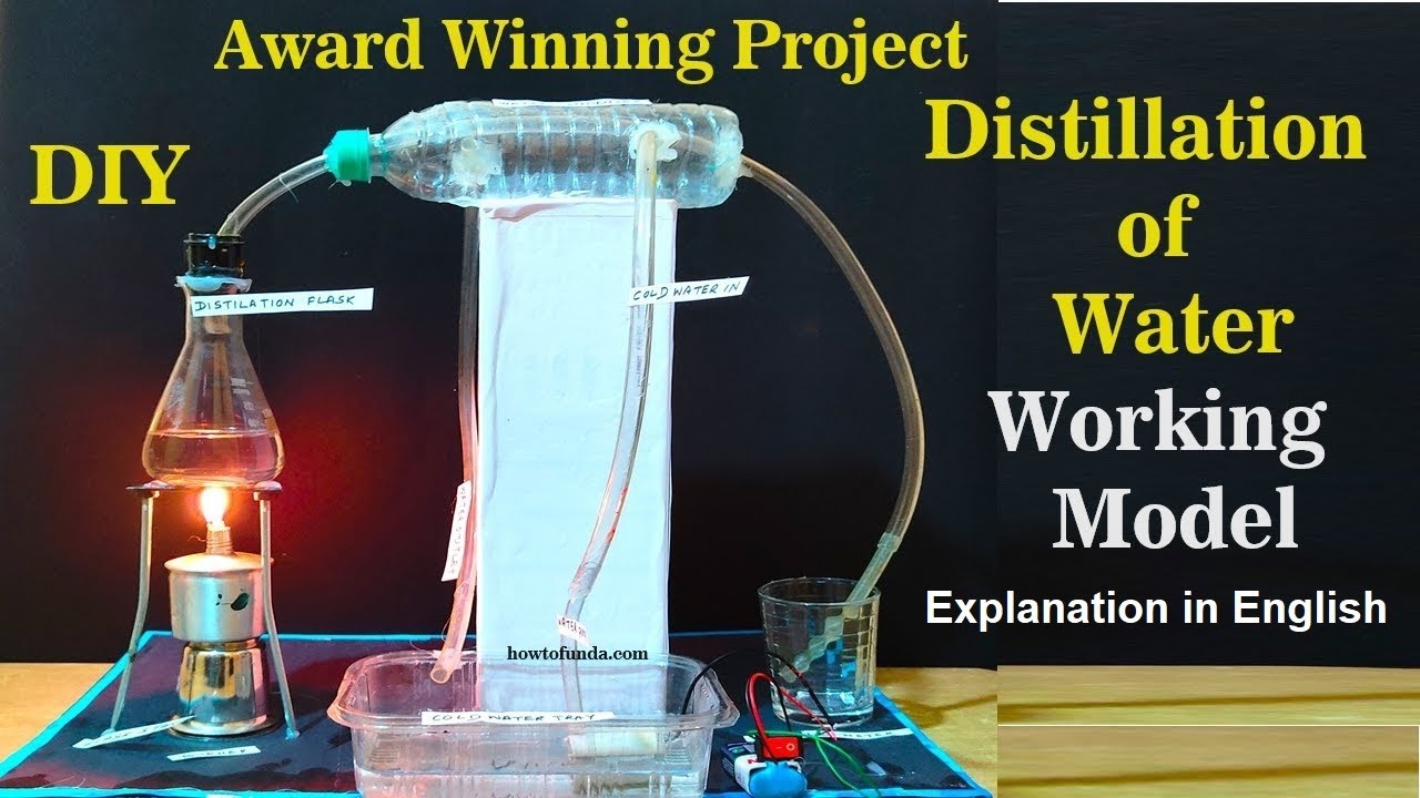 distillation of water working model explanation in english for science ...