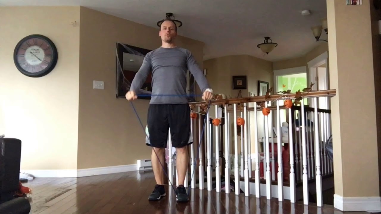 Standing Y Shoulder Mobility w Band - YouTube