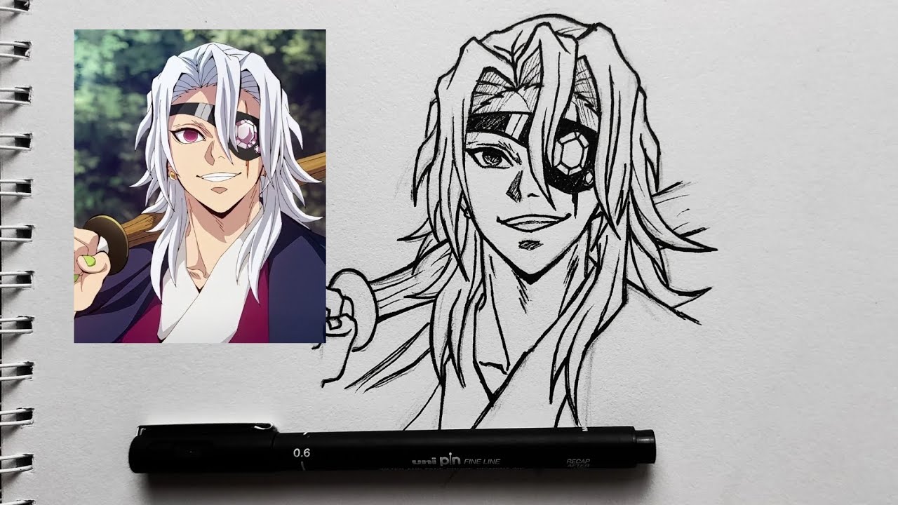 How to draw Tengen Uzui -Advance drawing technique - YouTube
