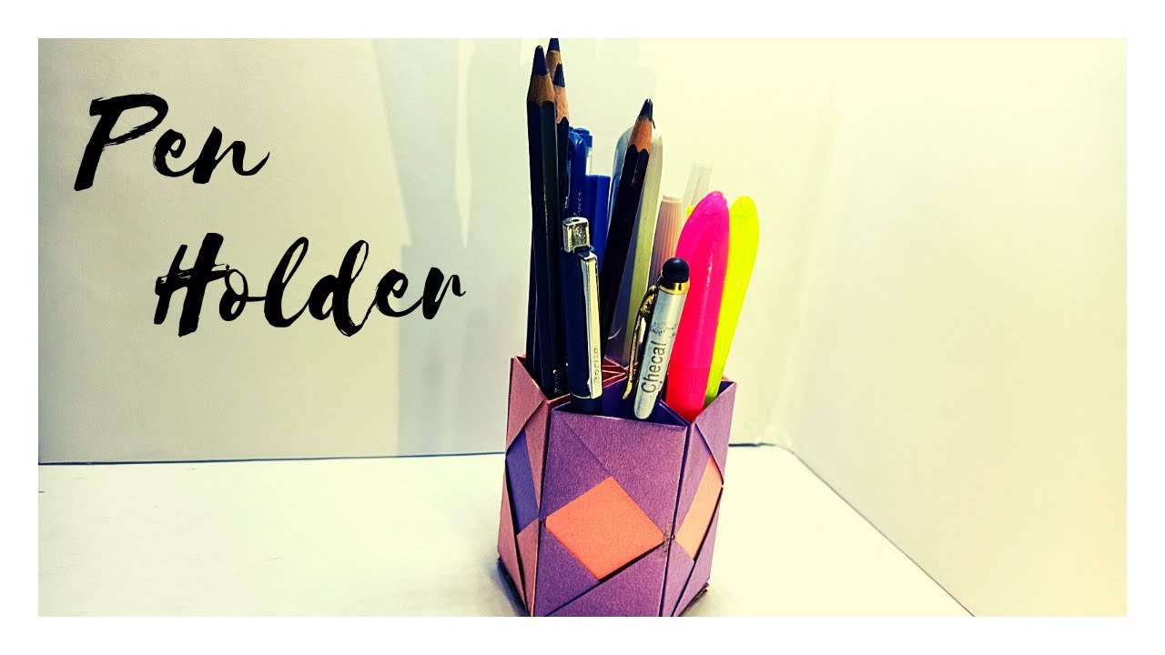 how to make diy pen stand with paper || pen holder with paper very easy ...