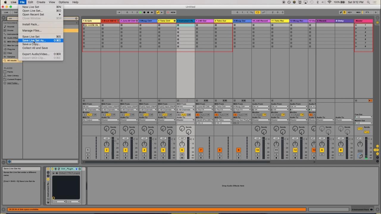 Ableton Push Patch Change Program Preset Change via Live Midi - YouTube