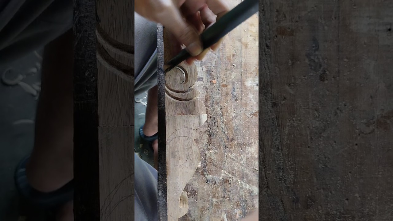 Trik sederhana tukang ukir #woodcarving #woodworking #diy #tricks # ...