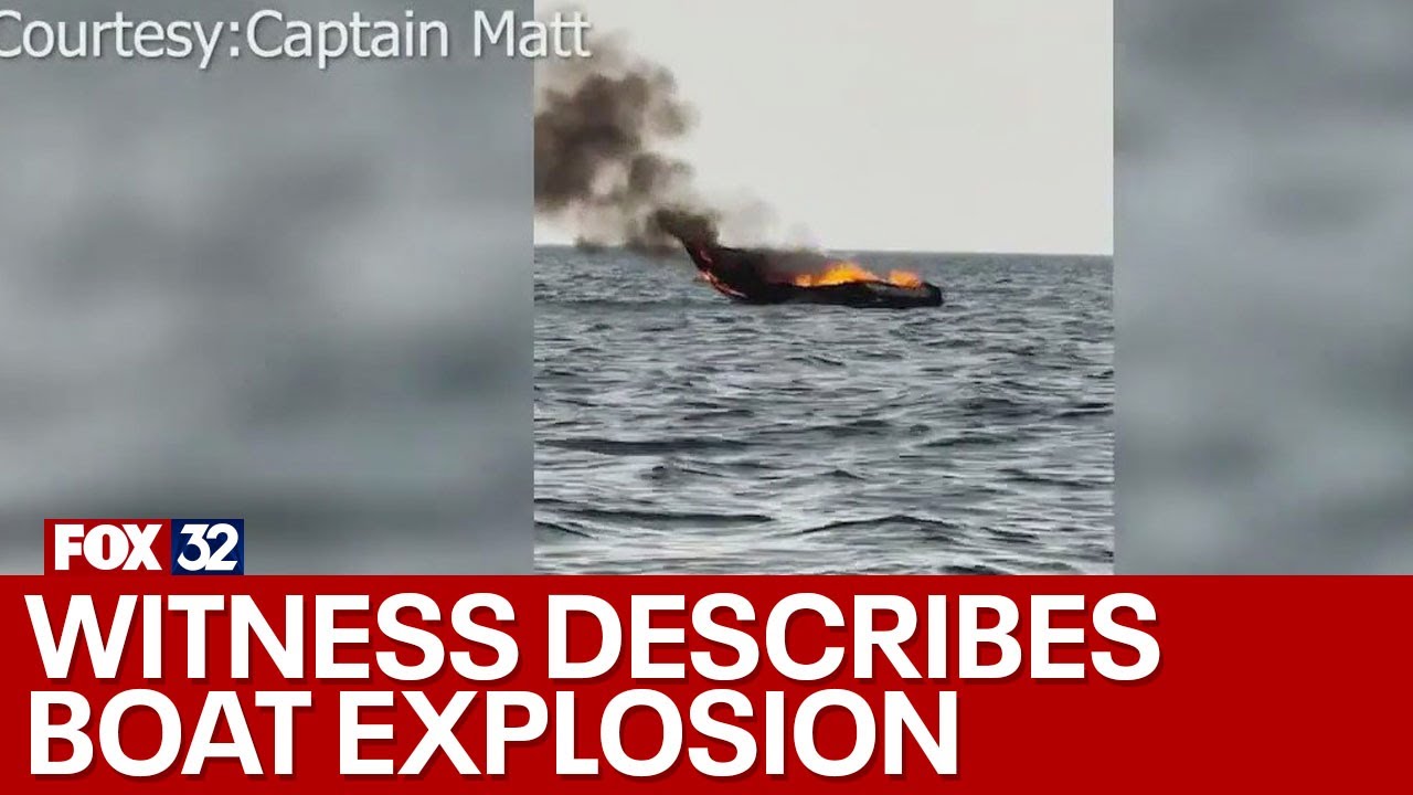 Witness describes moments boat exploded on Lake Michigan - YouTube