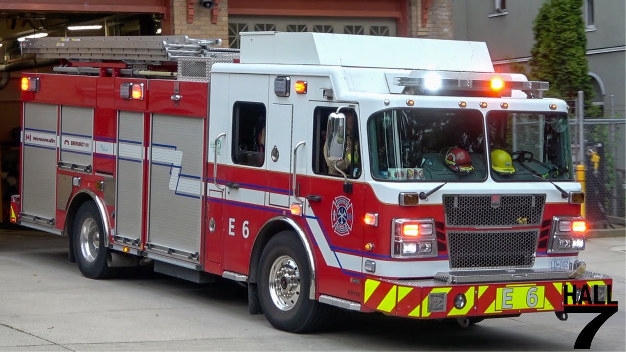 Vancouver Fire Rescue Services - Pump 6 & Engine 6 Responding - YouTube
