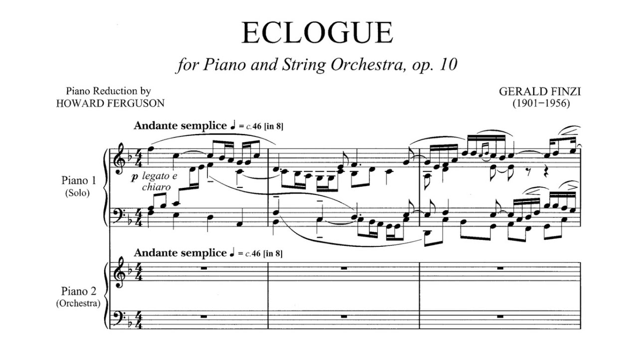 Gerald Finzi - Eclogue for Piano and Strings, Op. 10 [with score] - YouTube