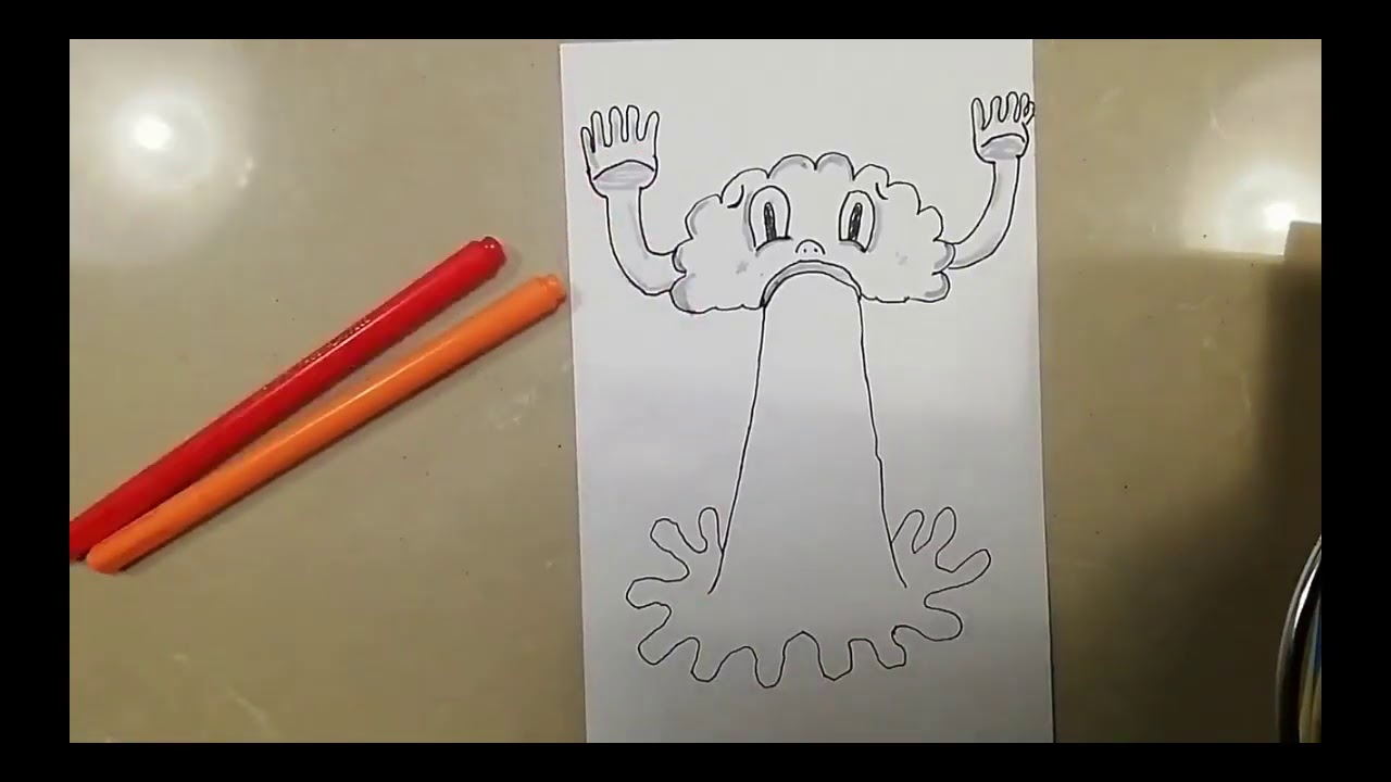 How to draw a cloud vomiting a rainbow - YouTube