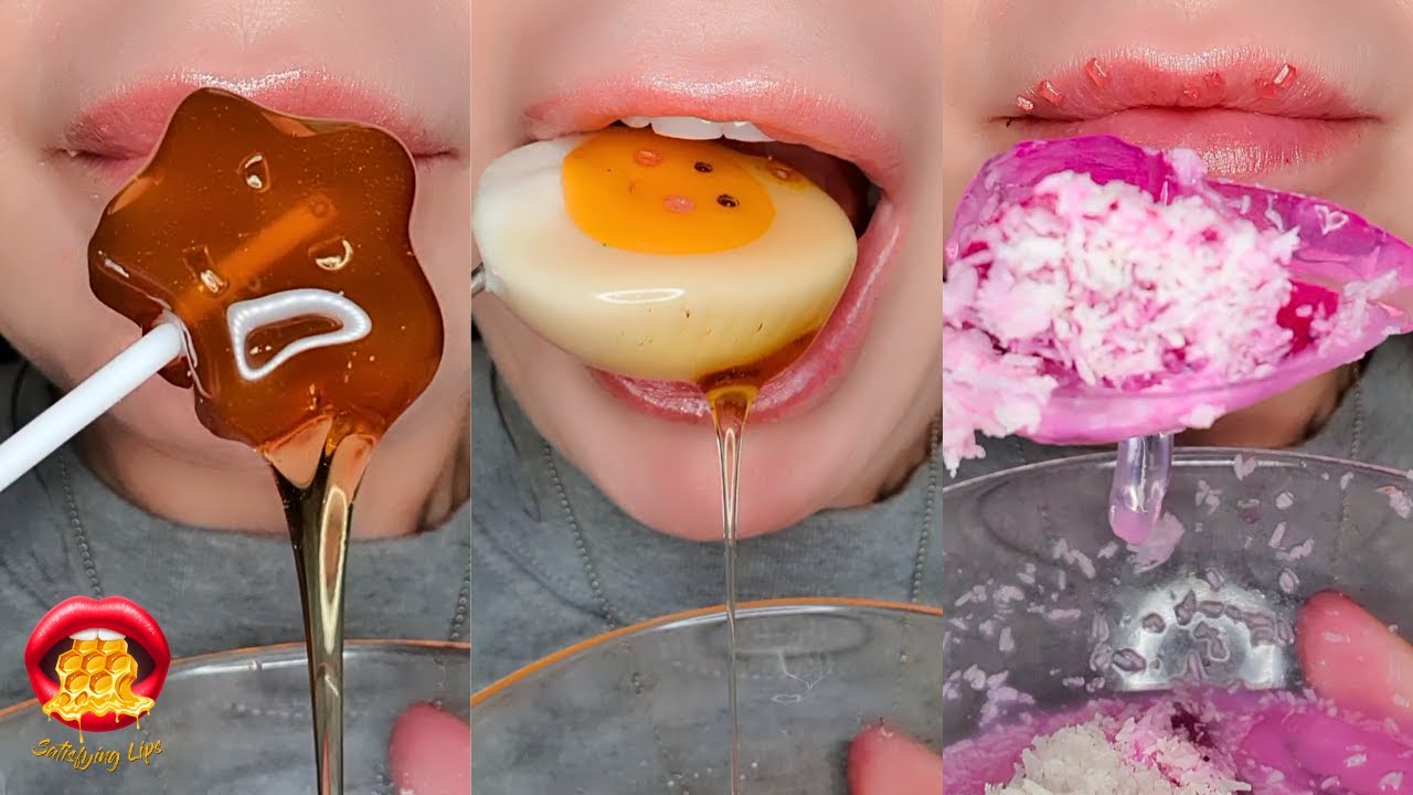 Satisfying ASMR Eating Sounds JAPANESE SNACKS HONEY CHOCOLATE Mukbang ...