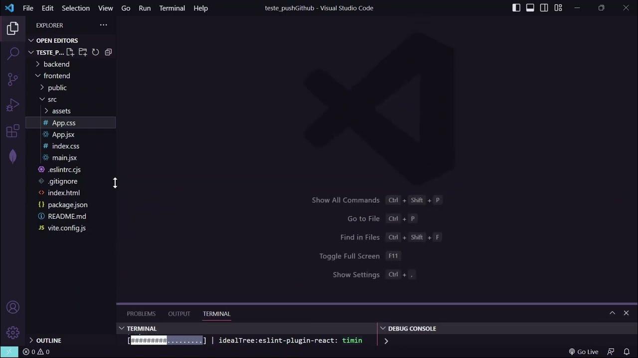 Como criar projeto REACT e dar PUSH para o Github - YouTube