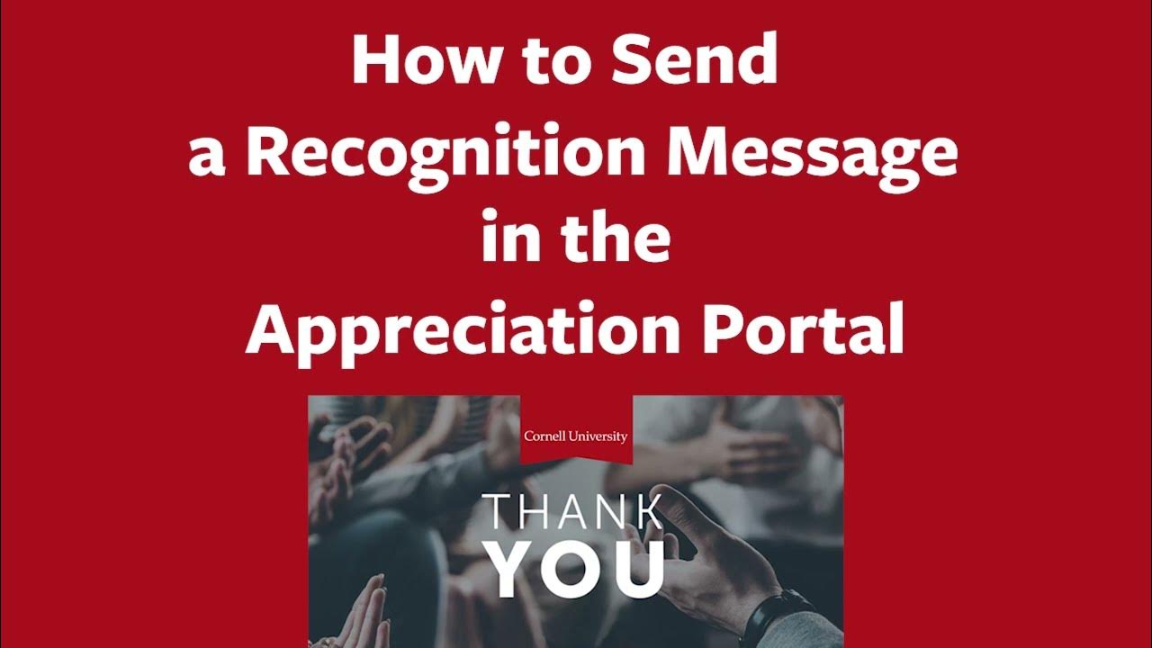 How to Send a Recognition Message in the Appreciation Portal - YouTube