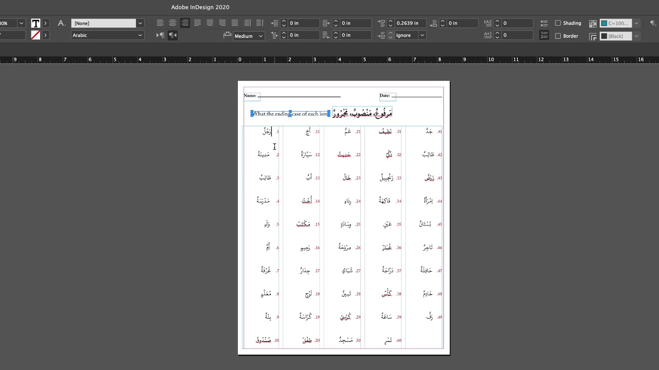 RTL columns in Indesign for Arabic - YouTube