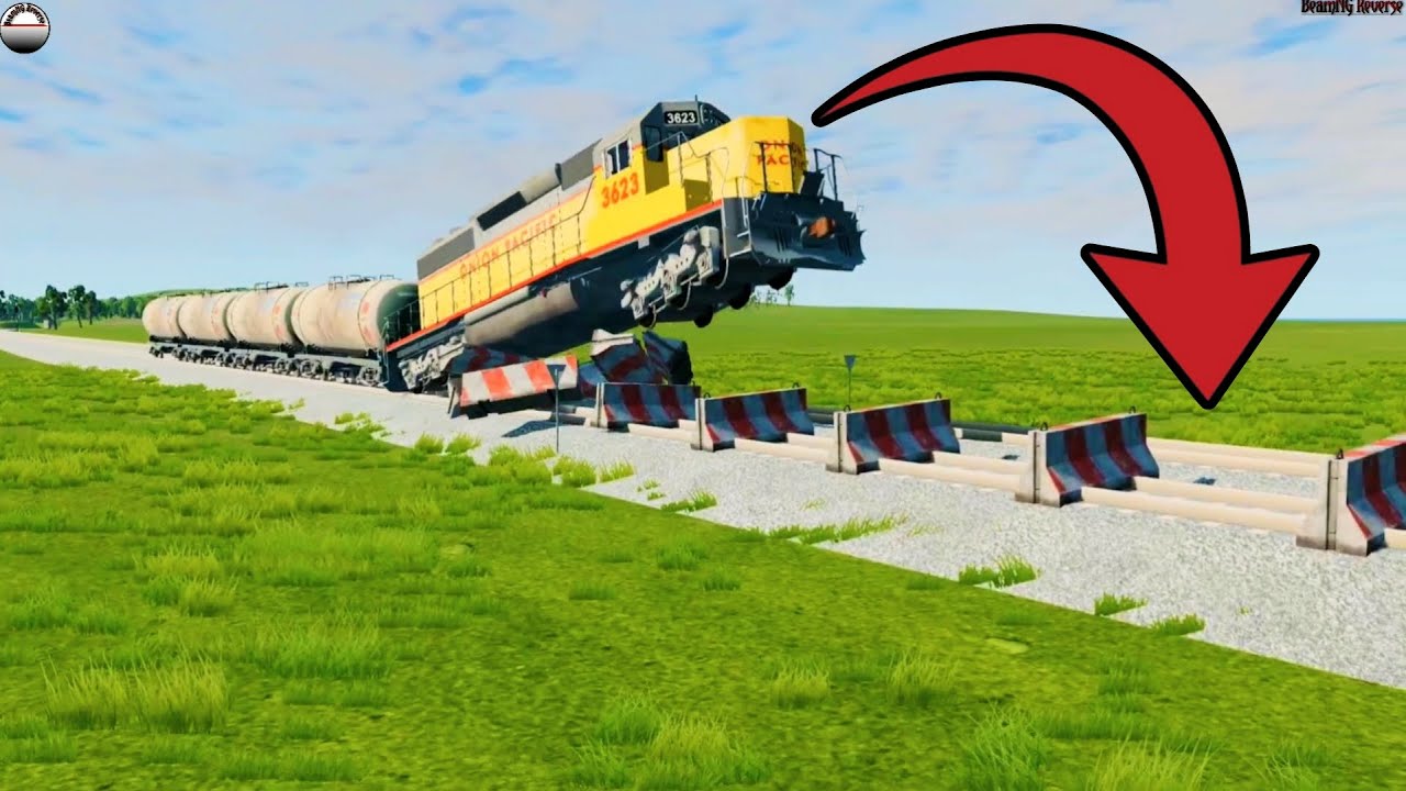 Trains vs. Multiple Hurdles - BeamNG Drive || Trains vs Diverse ...