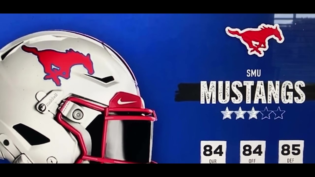 SMU Mustangs Football team Overall in NCAA 25 Football video game - YouTube