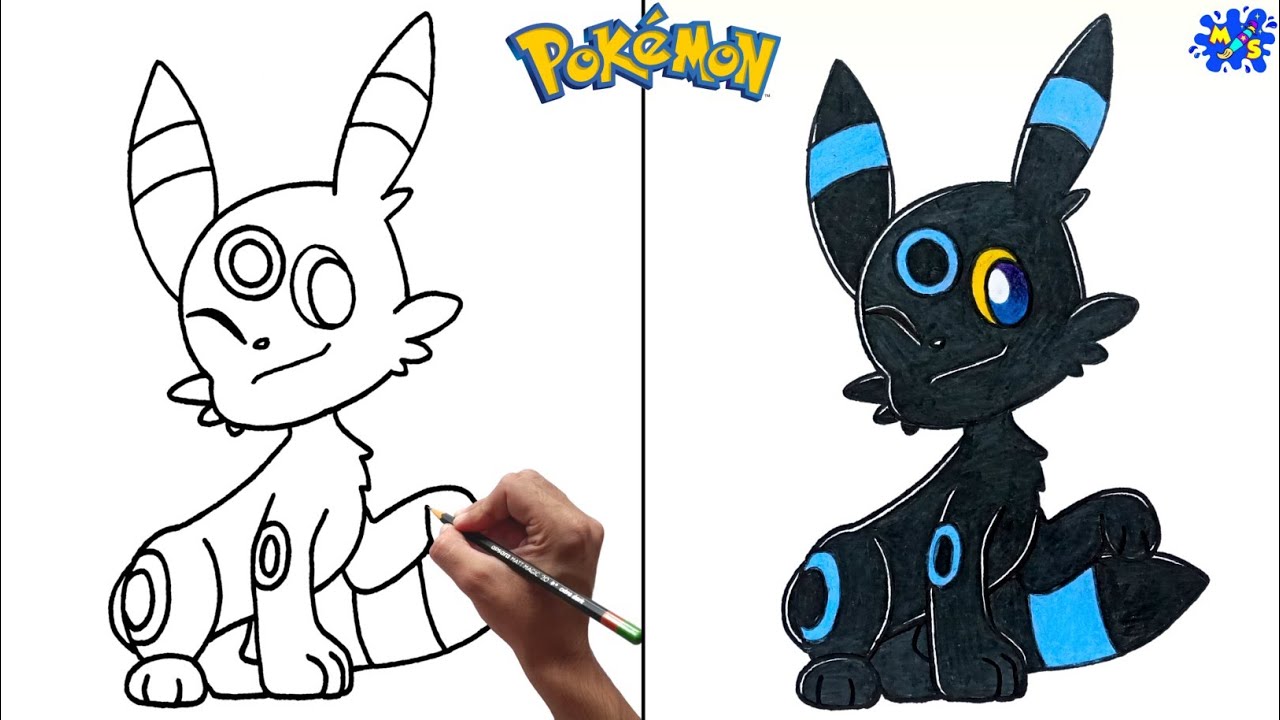 How to draw Shiny Umbreon Pokemon - YouTube
