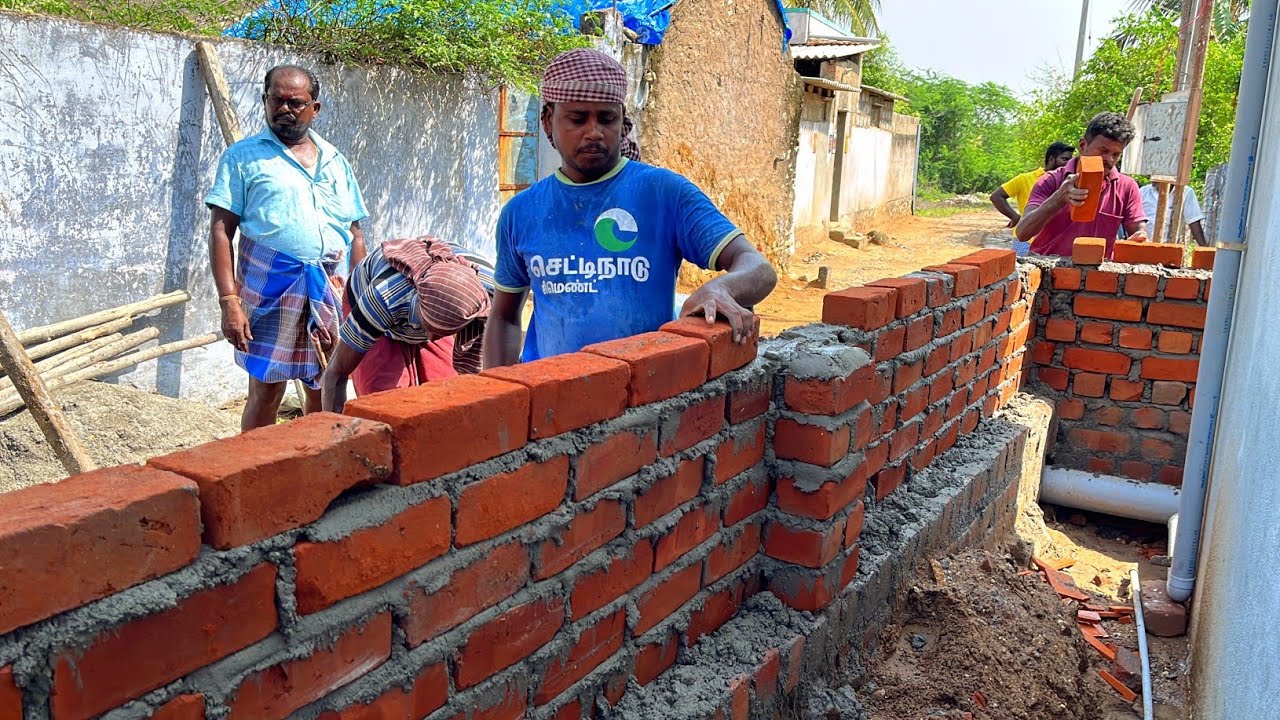 Brick Compound Wall Design&Construction_Front Side House Around ...