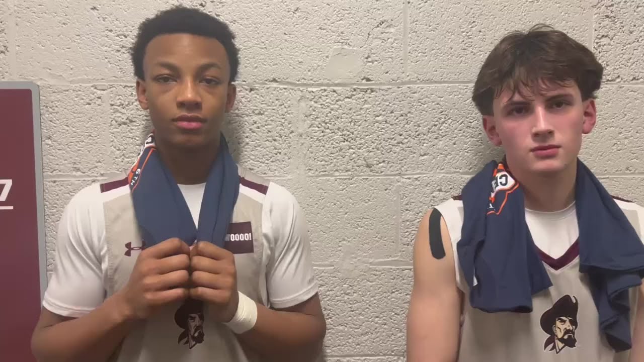 Mekhi Gidney and Cole Kaufman of St. Joseph’s on the win against ...