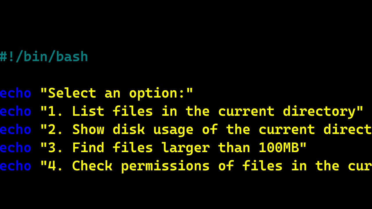 learn bash linux scripting , creating a simple admin menu with 1 line command - YouTube