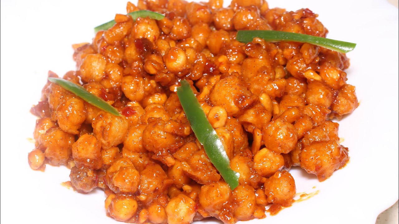 Chilli chickpeas recipe-kurkure chilli chana-crispy chana chilli-satay ...