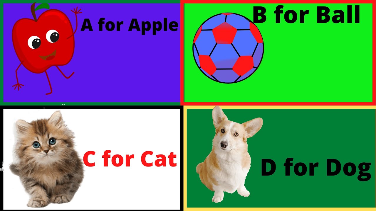 Capital abcd alphabet |a for apple b for ball | abcd | abc song ...