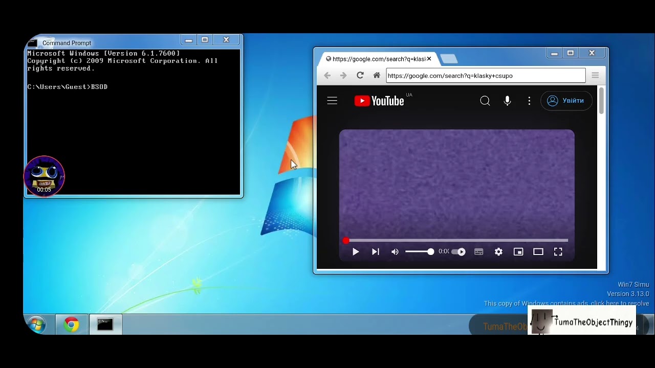Klasky csupo has bsod (win7 sim version) - YouTube