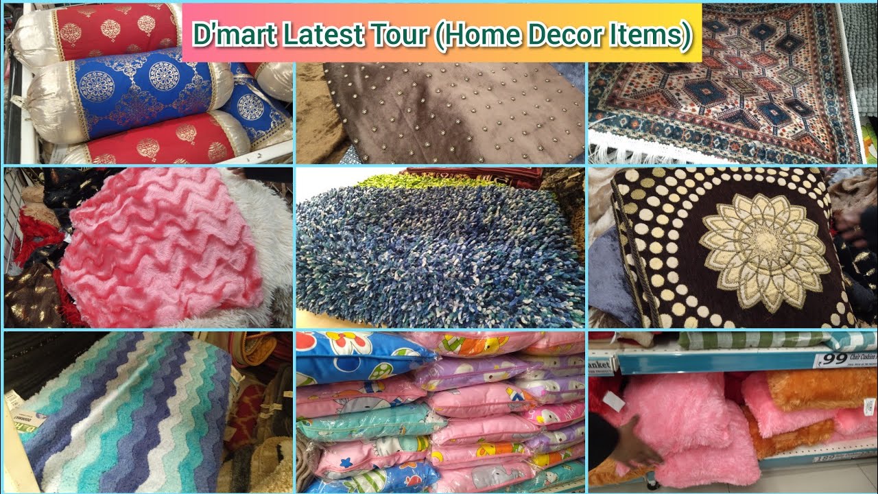 Latest D'Mart Tour | Dmart New Home Decor Item/cushion cover/carpet ...