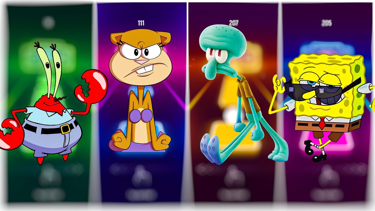 SpongeBob 🆚 Patrick Star 🆚 Sandy Cheeks 🆚 Plankton - Tiles Hop - YouTube