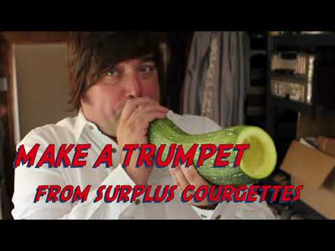 Make a trumpet from a courgette glut - YouTube