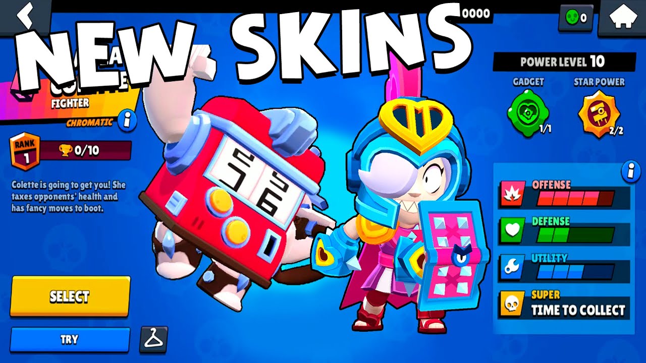 V8-Bit & Gladiator Collete (New Skin Colete and 8 Bit) Brawl Stars ...