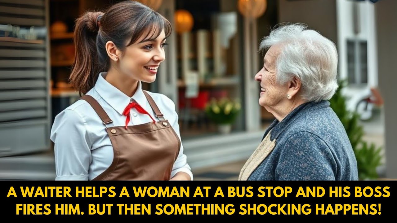 A Waiter Helps A Woman At A Bus Stop And His Boss Fires Him. But Then ...