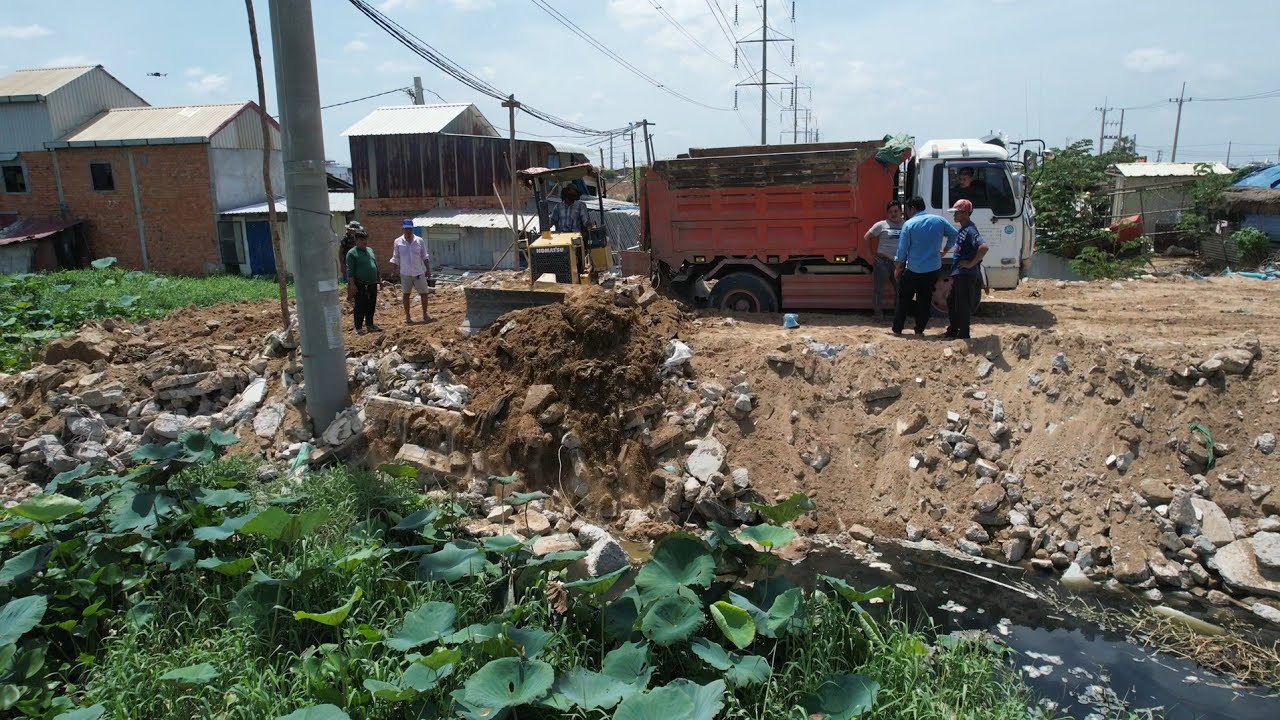 Ep2. Wonderful Nice Action Development New Road , Bulldozer Push Cement ...