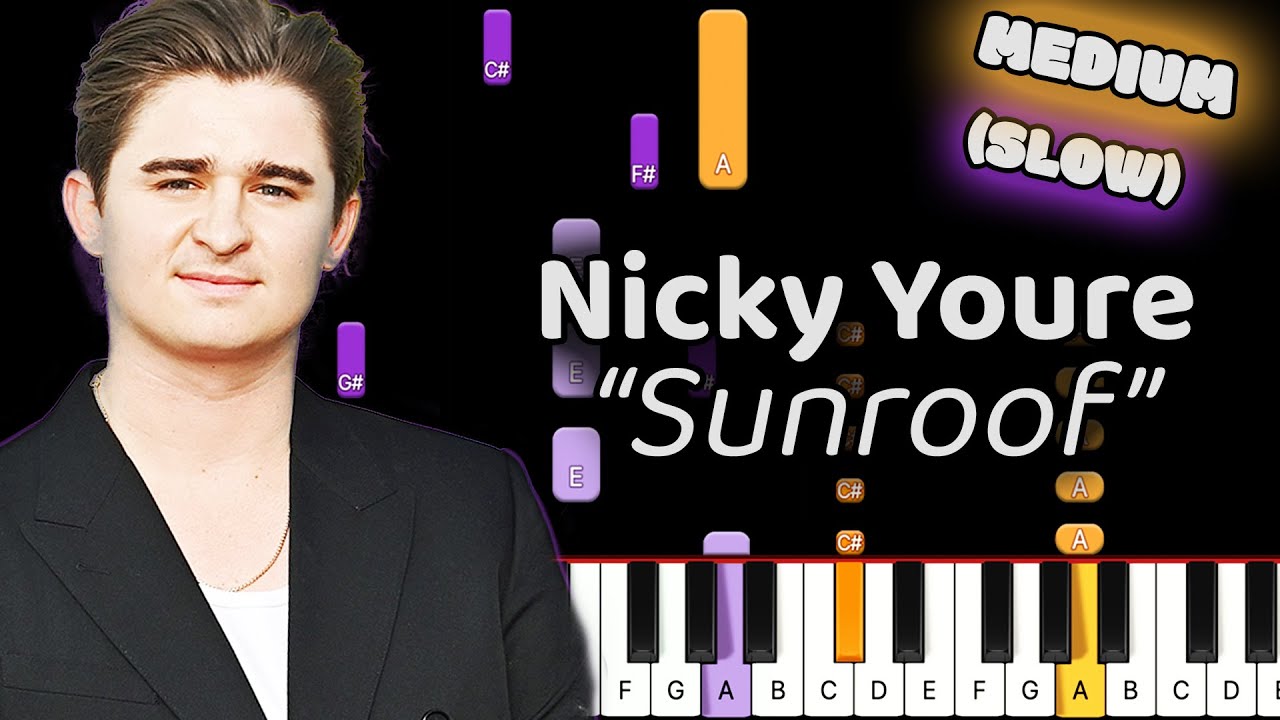 Nicky Youre Sunroof Piano Tutorial! Medium (SLOW) - YouTube