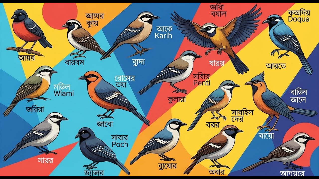 Birds Name English & Bengali Birds Learning Video | পাখির নাম ইংরেজি ও ...